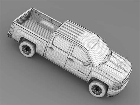 Chevrolet Silverado Wt Crew Cab Short Box 2016 3d Model By Creator 3d