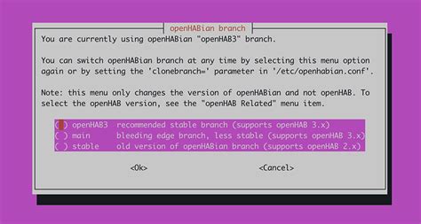 Openhabian Branch Selection Ui Misc Openhab Community