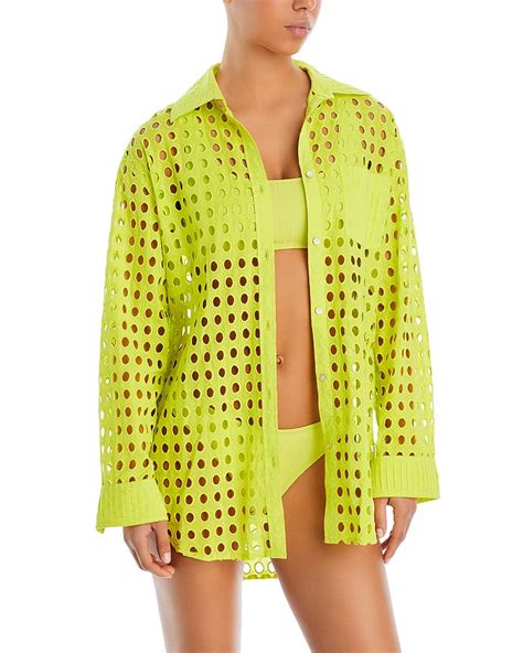 Solid And Striped Oxford Eyelet Tunic Swim Cover Up Bloomingdales