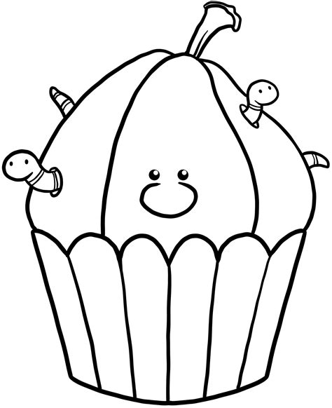 Pumpkin Cartoon Halloween Cupcake Coloring 11149017 Png