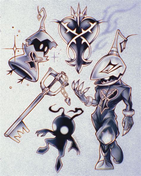 Kingdom Hearts Tattoo Flash Sheet By Branzuso Link To Ig Attached