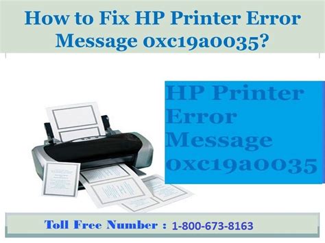How To Fix Hp Printer Error Code Oxc19a0035 By Ttheworldofprinters