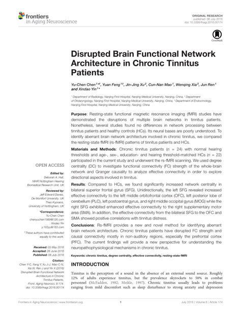 Pdf Disrupted Brain Functional Network Architecture In Chronic