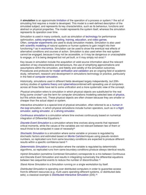 An In Depth Look At The Types And Uses Of Simulation Modeling Pdf Computer Simulation