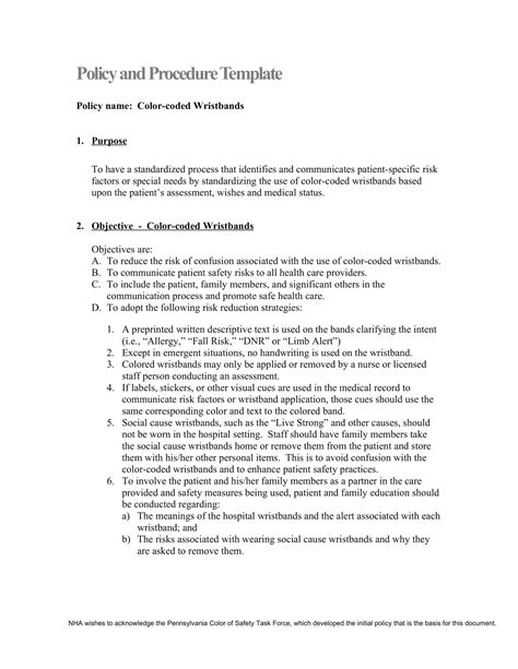 Policies And Procedures Template