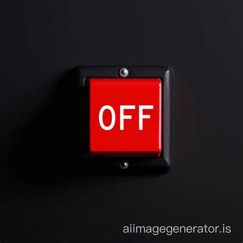 Red Switch Turned Off On Solid Black Background Ai Image Generator