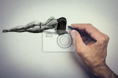 Drawing Naked Girl Posters For The Wall Posters Angel Model Lady