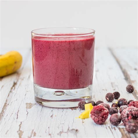 Red Berry Smoothie With Banana And Ginger Searching For Spice