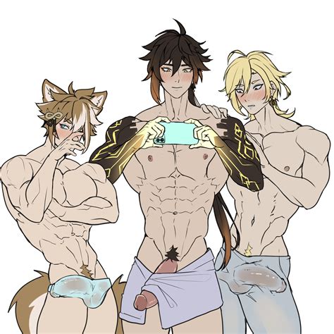 Rule 34 Abs Big Penis Blushing Bulge Through Clothing Genshin Impact
