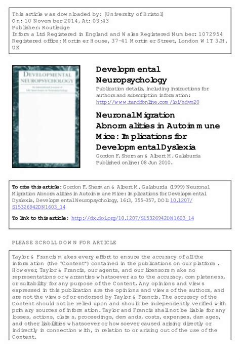 Pdf Neuronal Migration Abnormalities In Autoimmune Mice Implications For Developmental