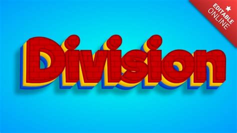 Division Red Bricks 3d Text Effect Generator