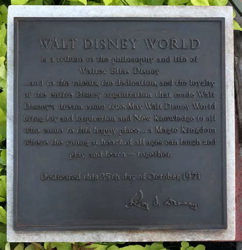 Today In Disney History 1971 Roy Disneys Disney World Dedication