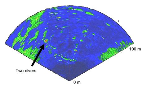 Mage From An Active Sonar In A Harbor Showing Two Divers Download