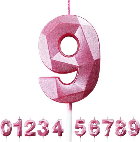 Deratta Birthday Candles For Cakes 0 9 Number Candles Pink Birthday