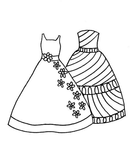 Dois Vestidos Para Colorir Imprimir E Desenhar Colorir Me