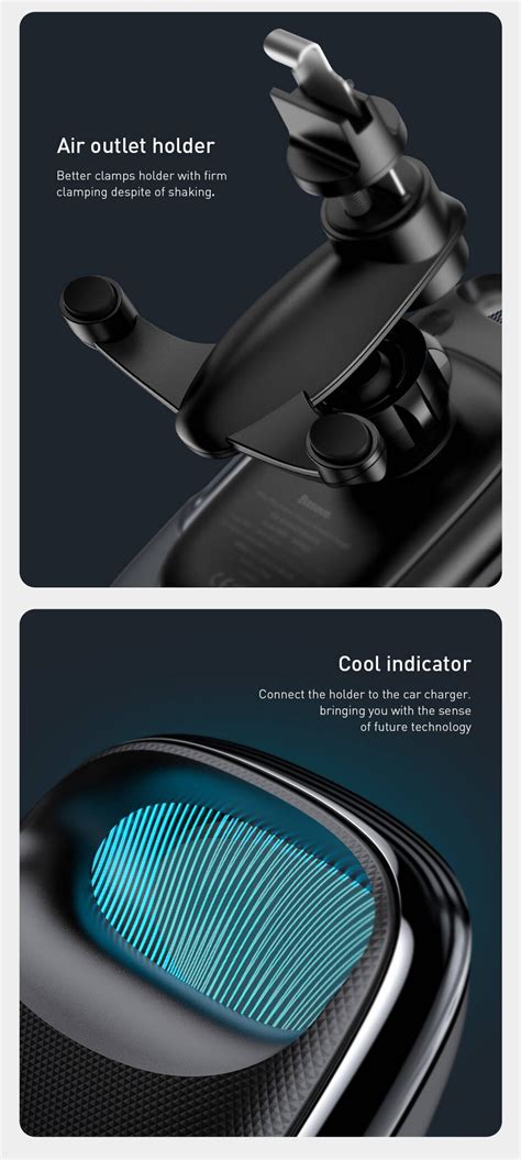 Baseus Support de chargement sans fil pour téléphone portable charge