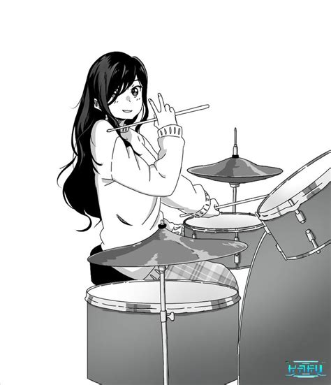 Drummer Girl Drummer Art Drum Drawing Girl Drummer