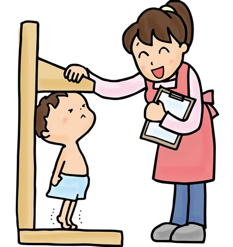 「身長を測る男の子（身長計）」のフリーイラスト イラストわくわくbox