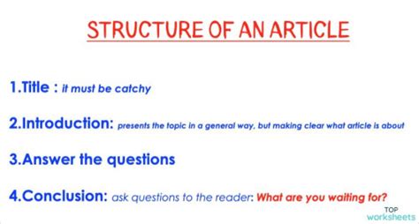 B2 Writing An Article Interactive Worksheet Topworksheets