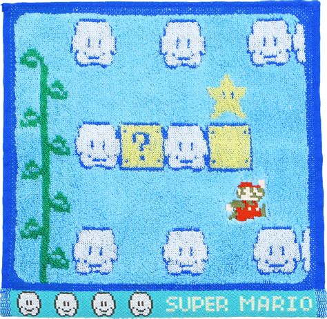 Jp 丸眞 ミニタオル 任天堂 マリオ アドベンチャーワールド ハンカチ 綿100％ キャラクター 抗菌 防臭
