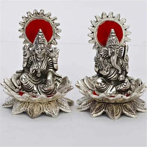 Aluminium Kamal Laxmi Ganesh Idol Diwali Puja Home At ₹ 200piece In