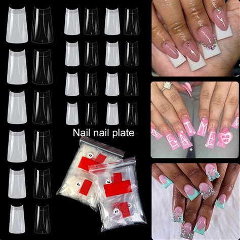 Linashi 500pcs Fake Nails Easy To Paste Removable Long Lasting Full