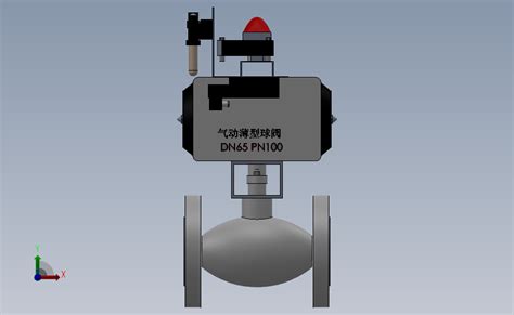 高压气动球阀 Dn65 Pn100solidworks 2012模型图纸下载 懒石网