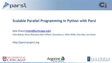 Scalable Parallel Programming in Python with Parsl | PPT