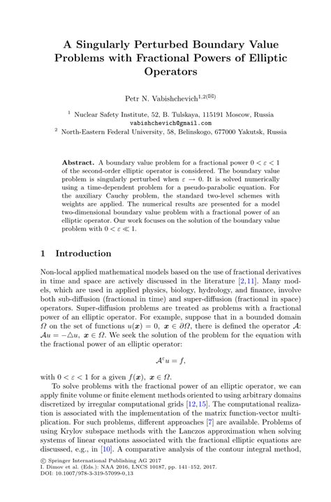 Pdf A Singularly Perturbed Boundary Value Problems With Fractional