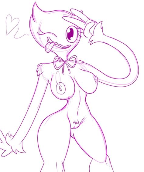 Rule 34 Big Breasts Heart Kissy Missy Large Breasts Lechugansfw Pink Outline Poppy Playtime