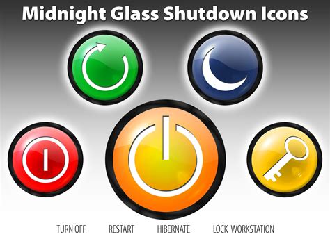 Objectdock Midnight Glass Shutdown Icons Free Download