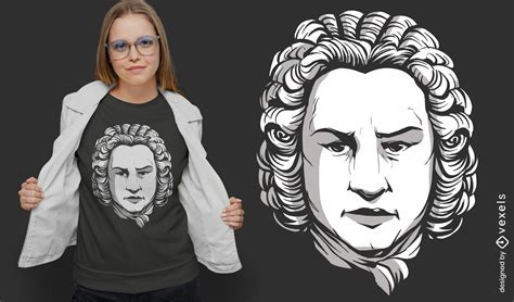 Bach Musician Cartoon T Shirt Design Vector Download