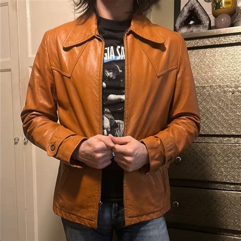 Vintage Jackets And Coats Vintage Tan Leather Jacket Western 7s