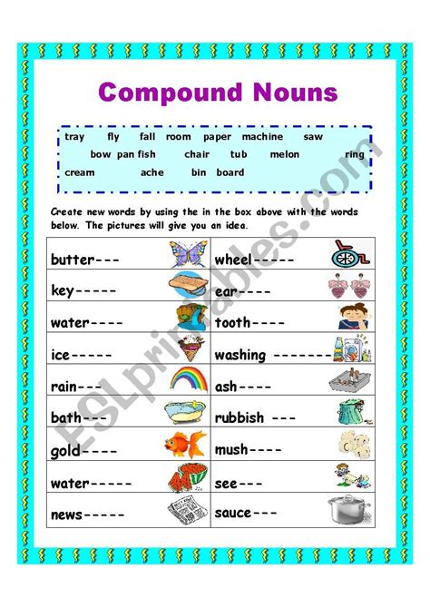 Compound Nouns Esl Worksheet By Elle81