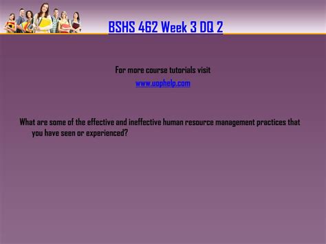 PPT BSHS 462 In Order To Succeed You Must Read Uophelpdotcom