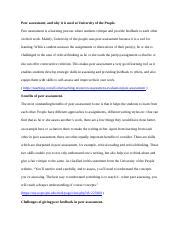 Final Written Asignment Unit 2 Docx Peer Assessment And Why It Is