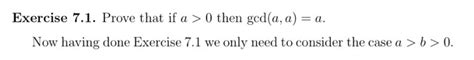 solved exercise 7 1 prove that if a 0 then ged a a