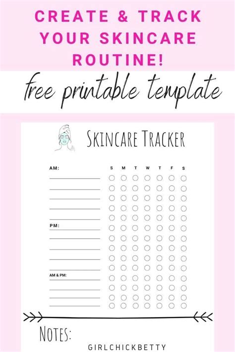 Skincare Tracker Free Printable Planner