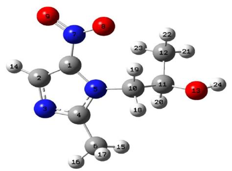 Optimized Structure Of Secnidazole Sec Ball And Stick Model Download Scientific Diagram
