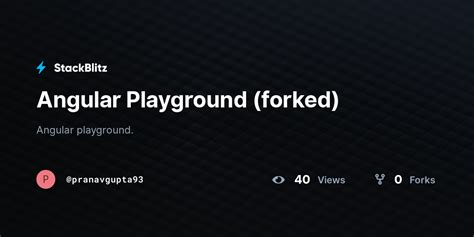 Angular Playground Forked Stackblitz