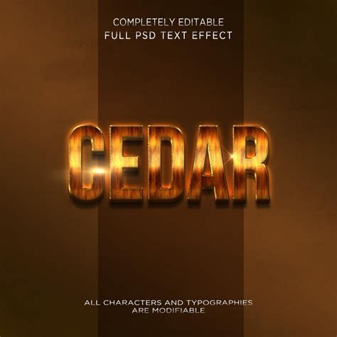 Premium Psd Cedar Text Effect Premium Psd Cedar Text Effect