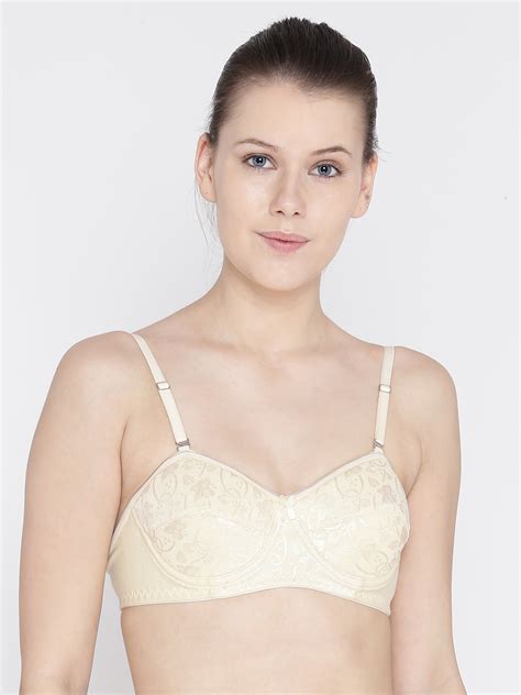 Buy Leading Lady Beige Self Design Padded Cut And Sew Pushup Bra Lucy