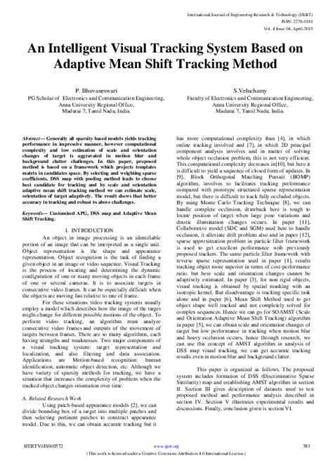 pdf ijert an intelligent visual tracking system based on adaptive