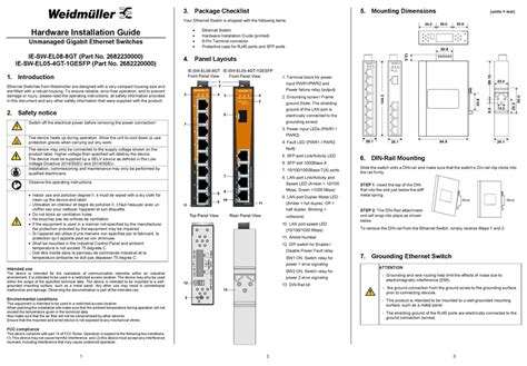 WeidmÜller Ie Sw El08 8gt Hardware Installation Manual Pdf Download Manualslib