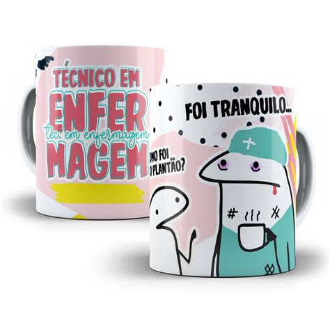 Arte Caneca Técnico Enfermagem Flork Profissões Sublimação Ello Criativo