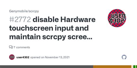 Disable Hardware Touchscreen Input And Maintain Scrcpy Screen Input Issue Genymobile