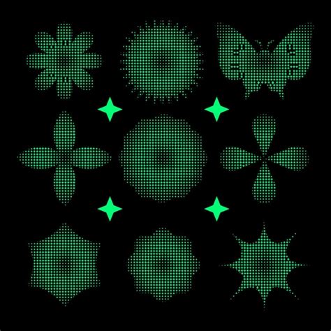 Premium Vector Brutalism Shapes With Halftone Effect Made Of Small