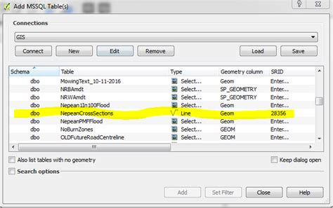 why does qgis recognize the geometry type of some mssql tables and not others geographic