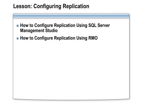 Ppt Module 9 Sql Server 2005 Replication Powerpoint Presentation
