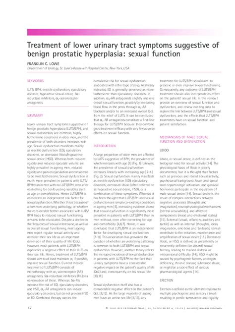 Pdf Treatment Of Lower Urinary Tract Symptoms Suggestive Of Benign